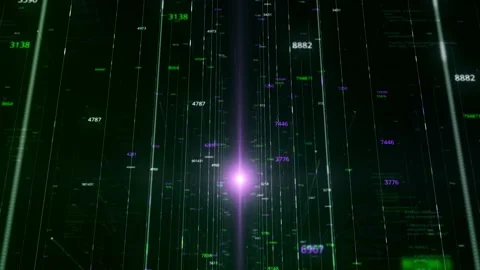 Virtual space in matrix with flying numb... | Stock Video | Pond5