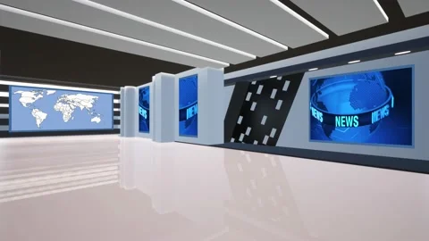 Virtual Studio Set\ 3d chroma background | Stock Video | Pond5