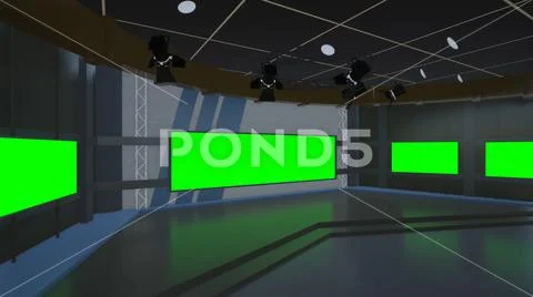 Virtual Studio Set\ 3d chroma background: Royalty Free #196829506