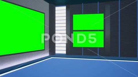 Virtual Studio Set\ 3d chroma background: Royalty Free #196829510