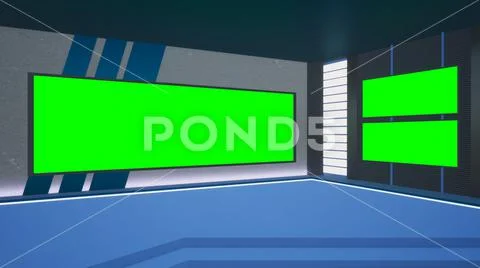 Virtual Studio Set\ 3d chroma background ~ Clip Art #196829511