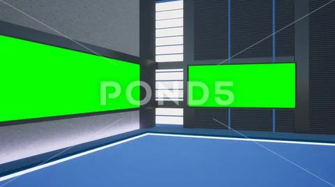 Virtual Studio Set\ 3d chroma background ~ Clip Art #196829515