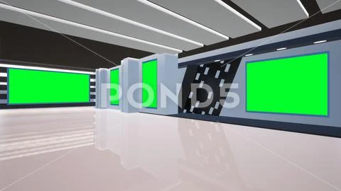 Virtual Studio Set\ 3d chroma background: Royalty Free #198409978
