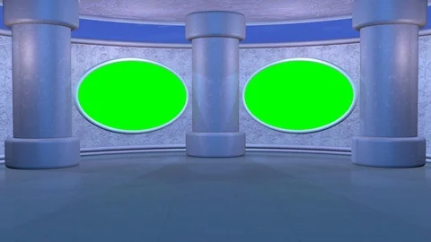 Virtual studio set with tall columns and... | Stock Video | Pond5