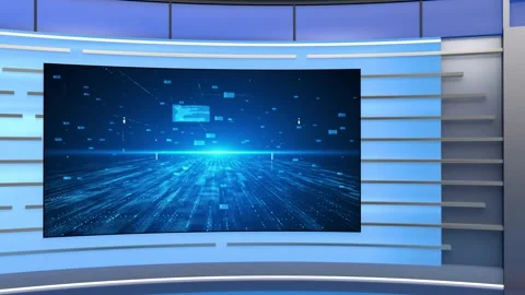 Virtual studio set.news studios backgrou... | Stock Video | Pond5