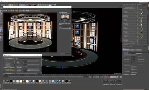 3D Model: Virtual TV Studio Chat Sets Collection 10 #117281775