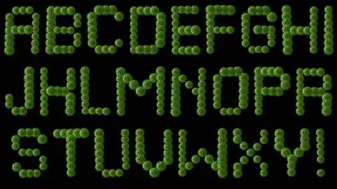 Virus letters. 3d. Animated alphabet. A ... | Stock Video | Pond5