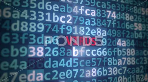 VIRUS text and source code on the computer monitor, 3D rendering: Graphic #188287881