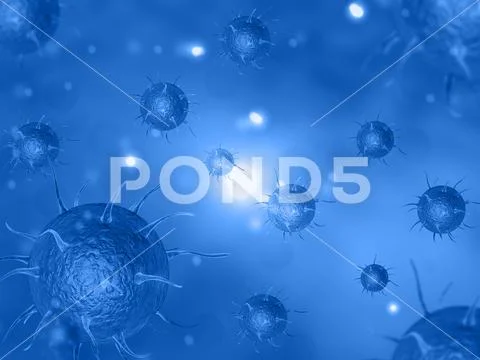 Viruses pathogenic microbes and bacteria under the microscope 3d ...