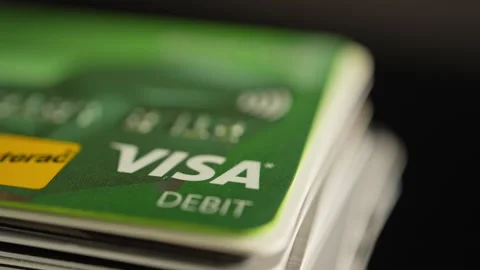 Visa credit card symbol on the table. Pi... | Stock Video | Pond5