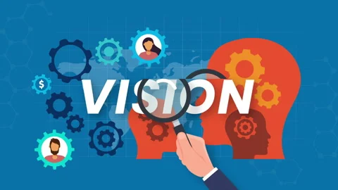 vision concept animation.gears and Silho... | Stock Video | Pond5