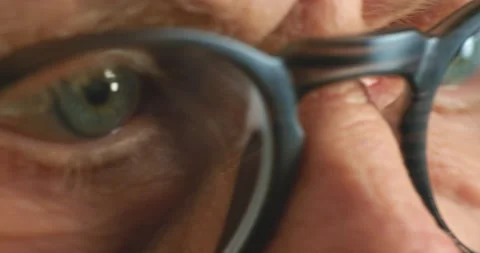 Vision, eyes and zoom of elderly eye man... | Stock Video | Pond5