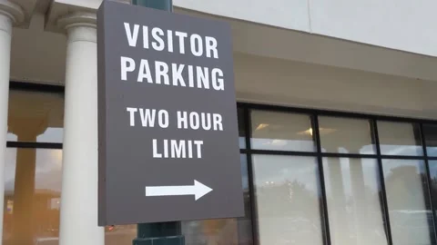 Visitor Parking Two Hour Limit Direction... | Stock Video | Pond5