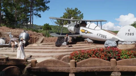 Visitors explore the Da Lat Sculpture Mu... | Stock Video | Pond5