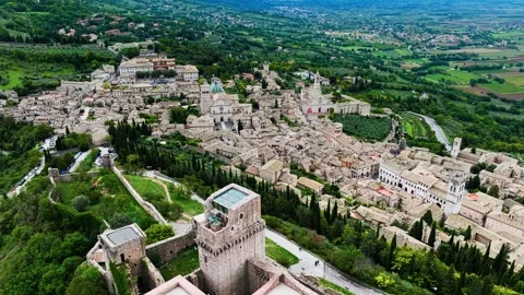 Vista Of The Hillside City Of Assisi In ... | Stock Video | Pond5