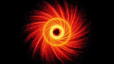 Visual effects, VFX, orange fire portal ... | Stock Video | Pond5