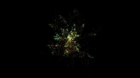 Visual effects, VFX, yellow glowing spar... | Stock Video | Pond5