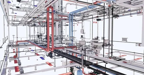 Visualization of a BIM model of mep an o... | Stock Video | Pond5