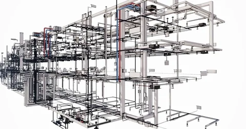 Visualization of a BIM model of mep an o... | Stock Video | Pond5