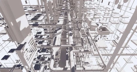 Visualization of a BIM model of mep an o... | Stock Video | Pond5