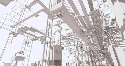 Visualization of a BIM model of mep an o... | Stock Video | Pond5