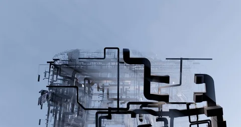 Visualization of a BIM model of an offic... | Stock Video | Pond5