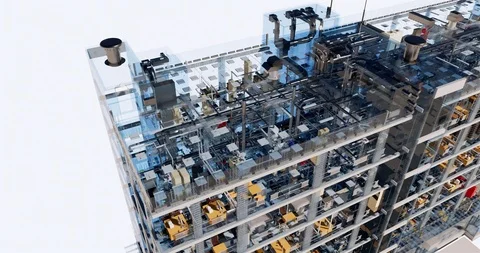 Visualization of a BIM model of an offic... | Stock Video | Pond5