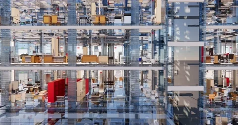 Visualization of a BIM model of an offic... | Stock Video | Pond5