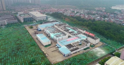 Visualization of a smart factory top vie... | Stock Video | Pond5