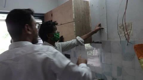 Visuals of live home renovation scene. I... | Stock Video | Pond5