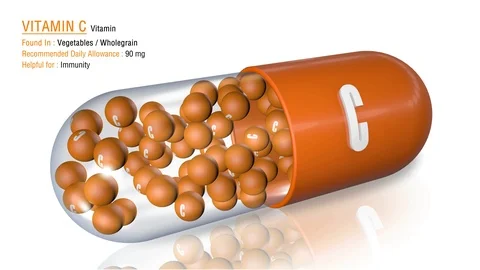 Vitamin C - Animated Vitamin Capsule Co... | Stock Video | Pond5