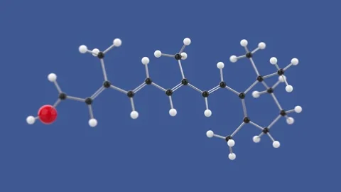 Vitamin A Retinol 3D molecule structure ... | Stock Video | Pond5