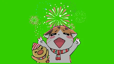 Vivid Animated Fireworks Celebration on ... | Stock Video | Pond5