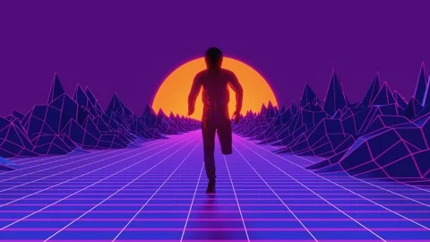 VJ Loop 80s Retro Synthwave - Retro Runn... | Stock Video | Pond5