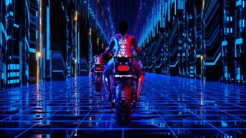 VJ Loop animation of a girl riding a mot... | Stock Video | Pond5