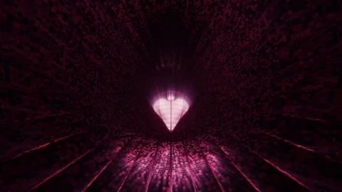 VJ Loop - Glowing 3D Pink Heart Rolling ... | Stock Video | Pond5