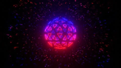 Vj loop mirror room with fly neon frame ... | Stock Video | Pond5