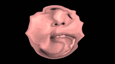 Vj Loop Spooky Face In Distorted Circle ... | Stock Video | Pond5