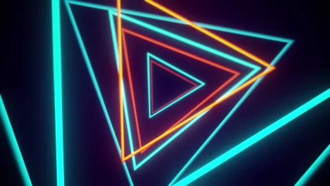 VJ Visual Of Orange And Blue Triangle Li... | Stock Video | Pond5