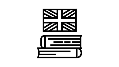 vocabulary english line icon animation | Stock Video | Pond5