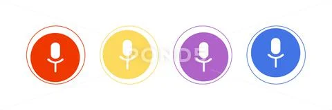 Voice icons. Different colours symbol and button of voice. Lower third ...