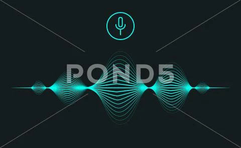 Voice recognition personal assistant sound waves background: Royalty ...