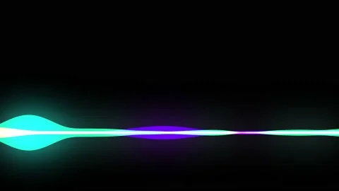 Voice waveform in neon colors horizontal... | Stock Video | Pond5