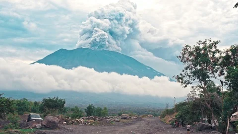 Volcanic eruption in Bali | Stock Video | Pond5