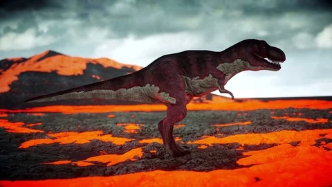 Volcanic Eruption. Dinosaur. Prehistoric... | Stock Video | Pond5