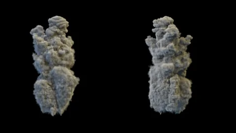 Volcano eruption, dense gray smoke, with... | Stock Video | Pond5