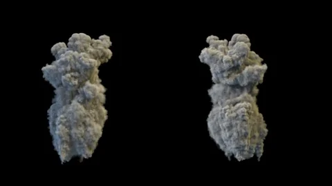 Volcano eruption, dense gray smoke, with... | Stock Video | Pond5