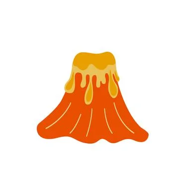 Cute Volcano Cartoon