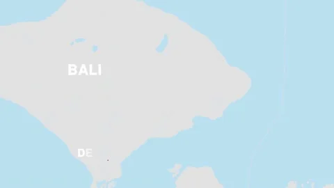 Volcano eruption warning in Bali - map | Stock Video | Pond5