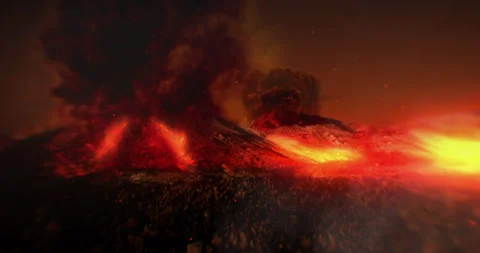 Volcano eruptions shaking earth | Stock Video | Pond5